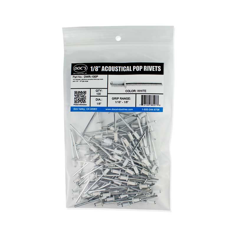 6-4 100 Pack Stainless Steel 3/16 x 1/4 Inch Rivets 0.18-0.25 Gap Blind ...